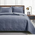 California King Size Quilt Set Blue Bedspreads - Soft Summer ...