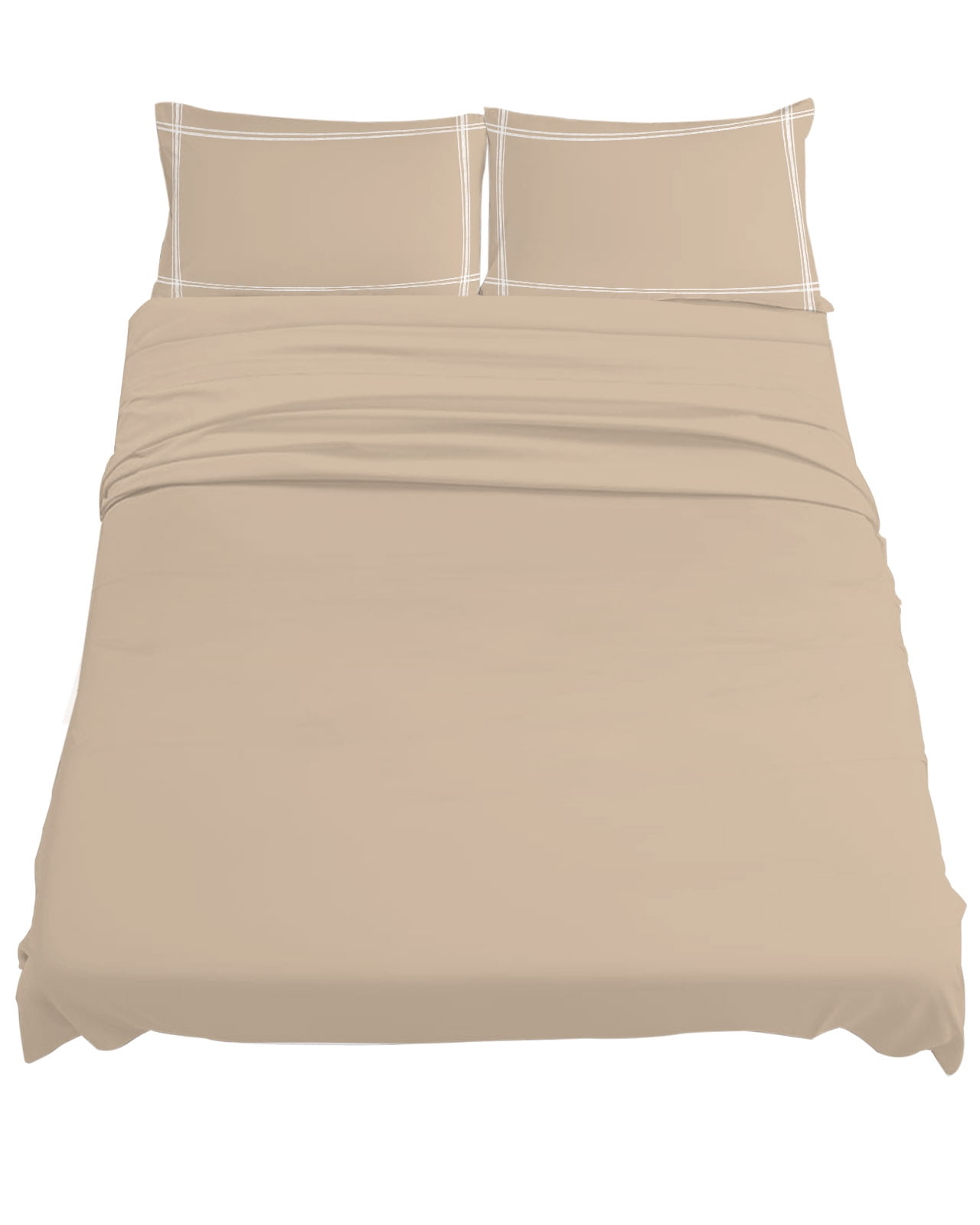 California King Size Solid Color Sheet Sets Light Khaki Soft Breathable ...