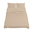 California King Size Solid Color Sheet Sets Light Khaki Soft Breathable ...