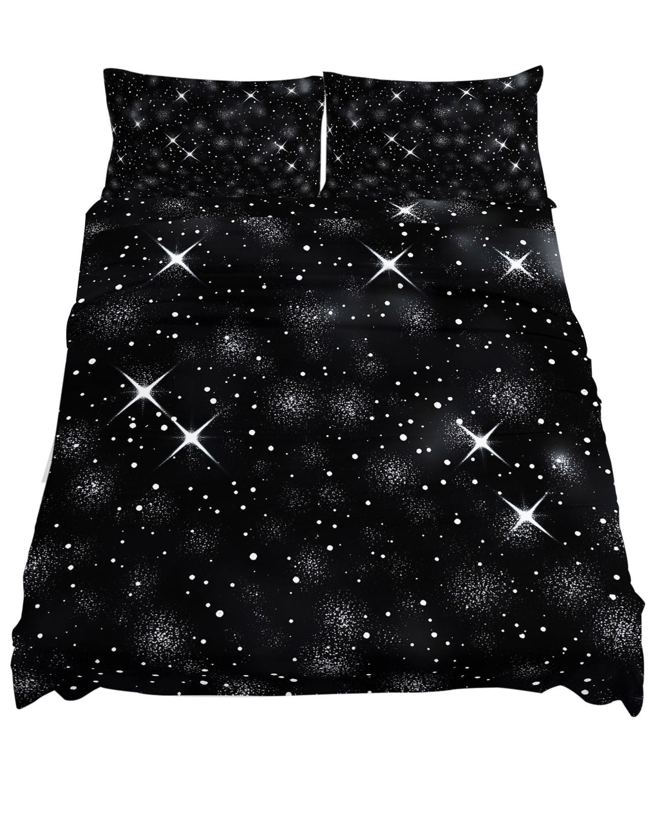 California King Size Starry Sky Sheet Sets Stars White Dots Black ...