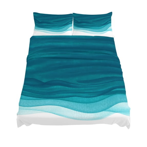 California King Size Teal Gradient Sheet Sets Watercolor Abstract Teal ...