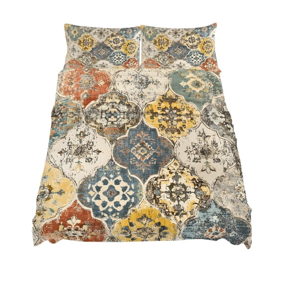 California King Size Vintage Boho Sheet Sets Geometric Morocco Ethnic ...