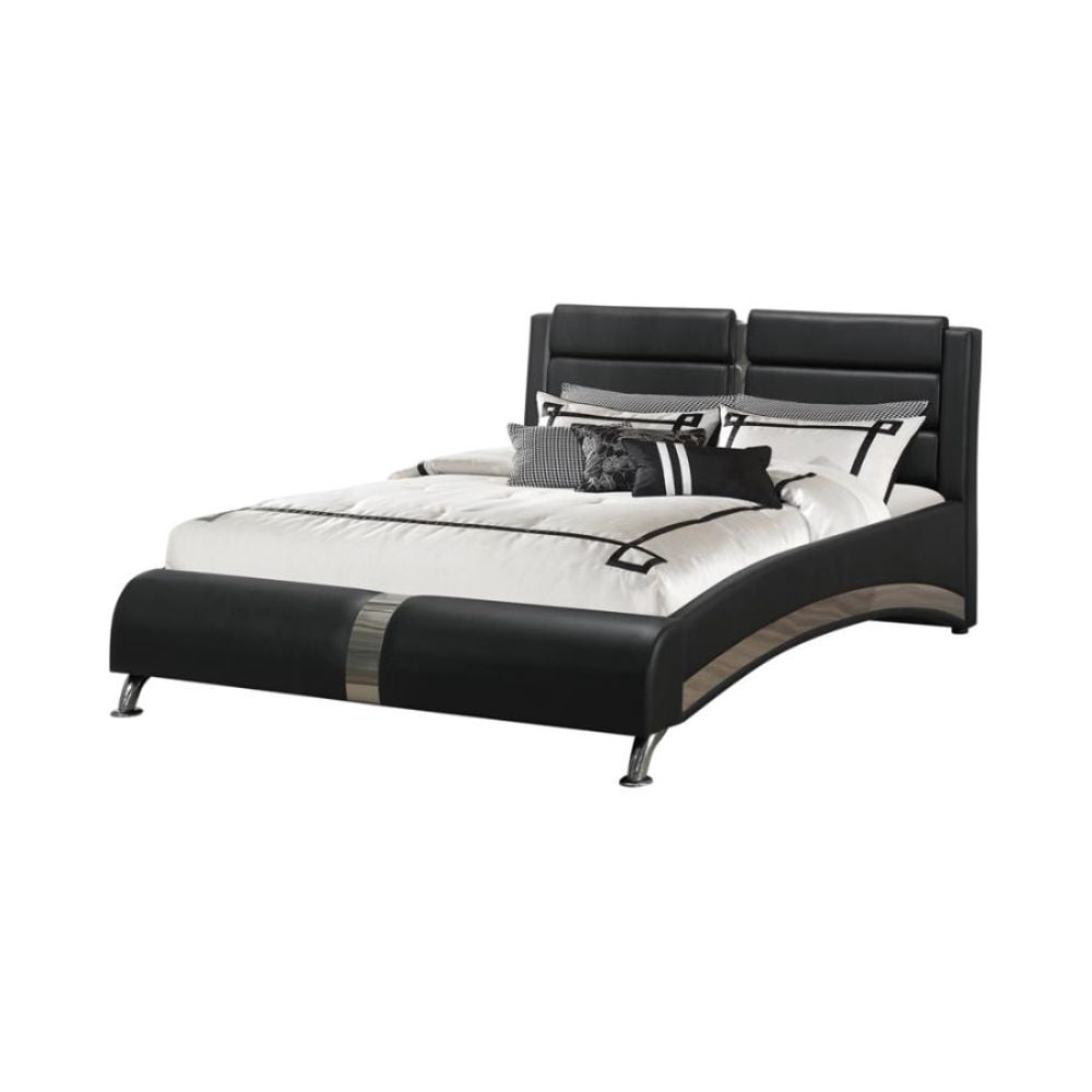 California King Upholstered Modern Bed, In Black - Walmart.com