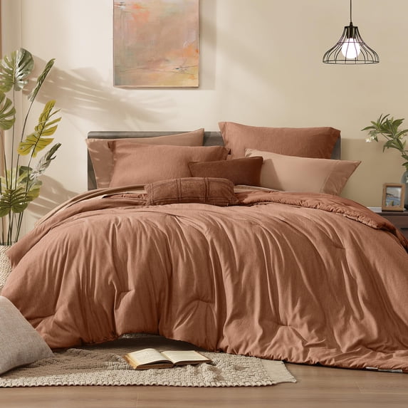 California Kingforter Set - 7 Pieces Cationic Dyeing Leaf Bed In A Bag ...