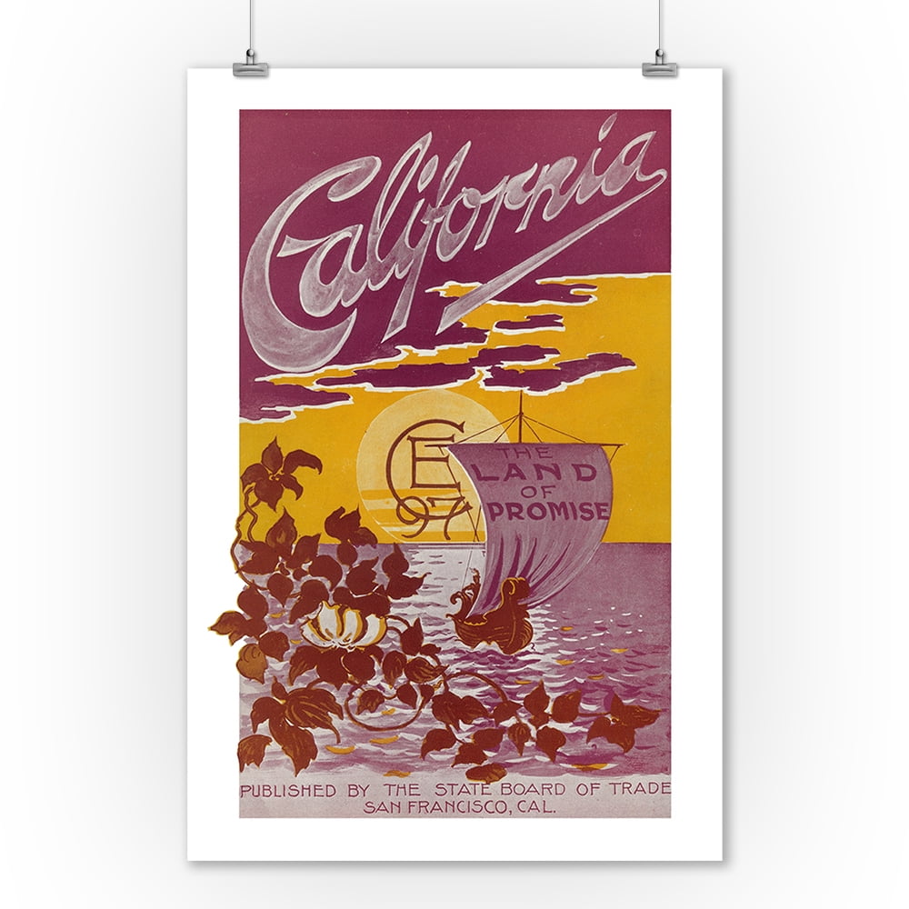 California Land of Promise Poster (9x12 Art Print, Wall Decor Travel ...