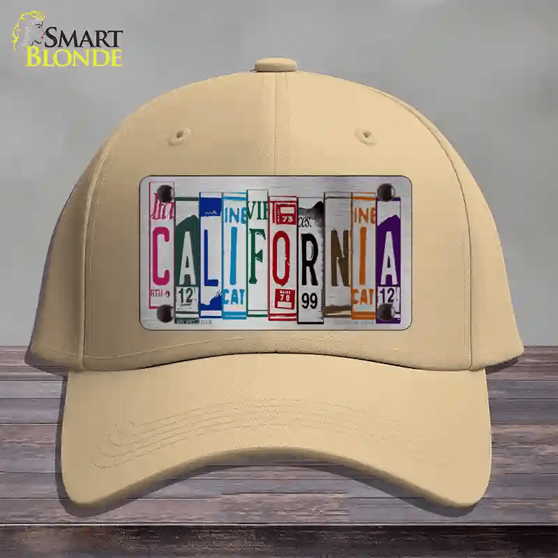 California License Plate Art Novelty License Plate Hat Cotton Khaki ...