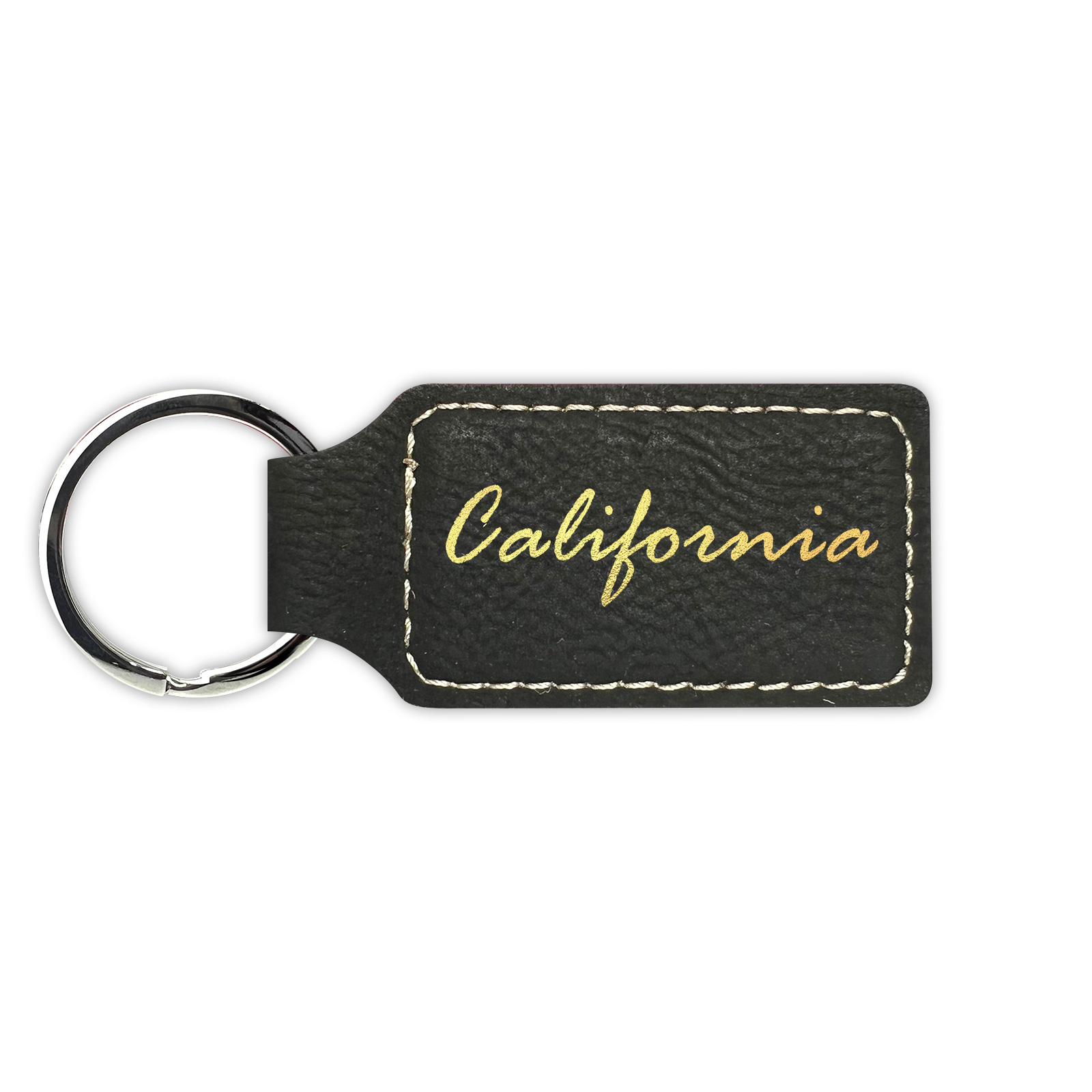 California License Plate Font Keychain Leatherette Rectangle - Laser ...