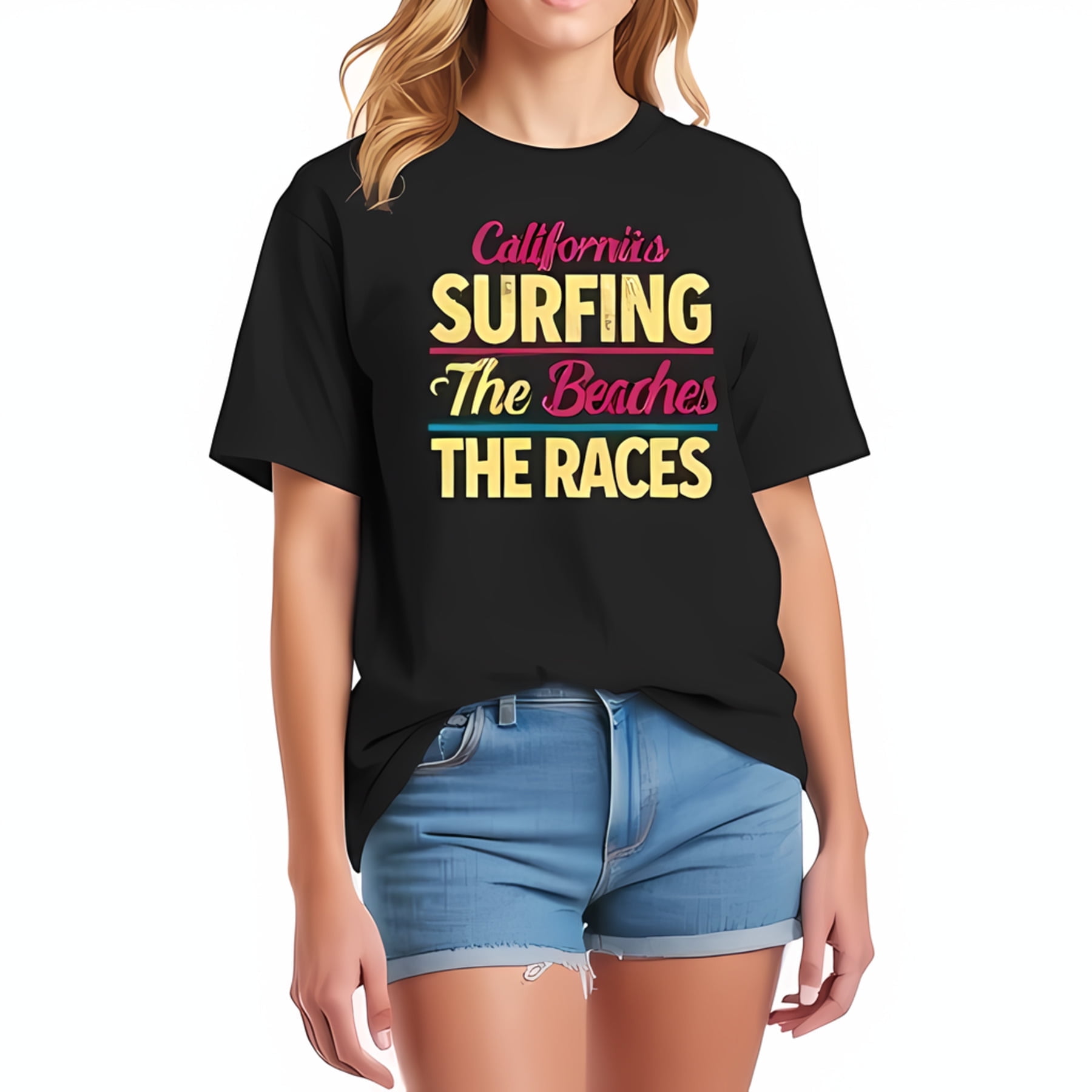 California Lifestyle Graphic Tee - Short Sleeve Cotton T-Shirt with ...