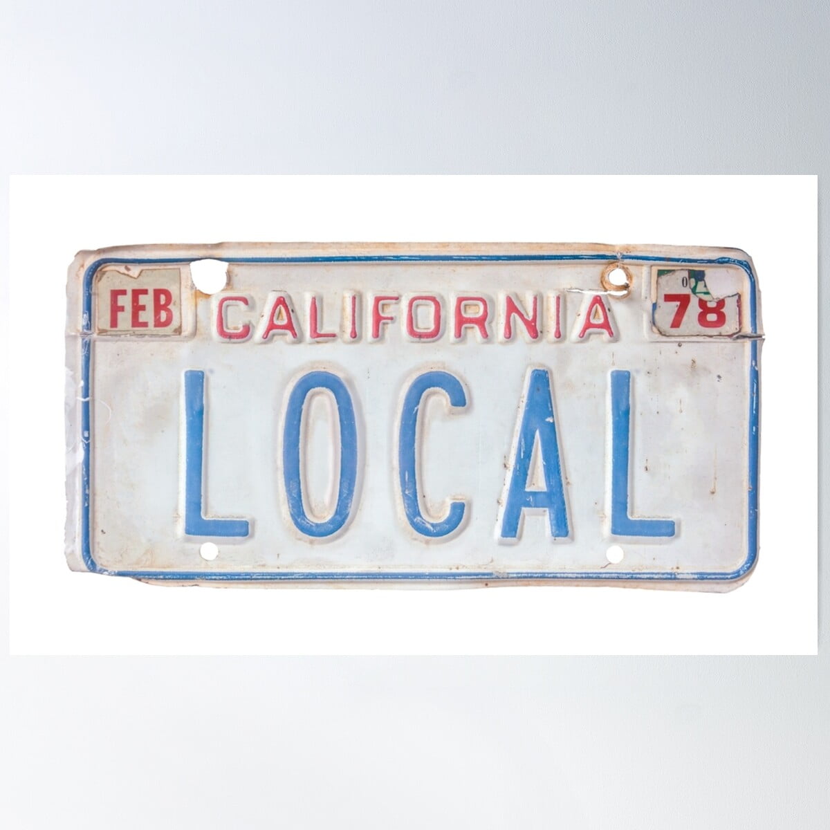 California Local License Plate Poster Wall Art, Modern Wall Decor For ...