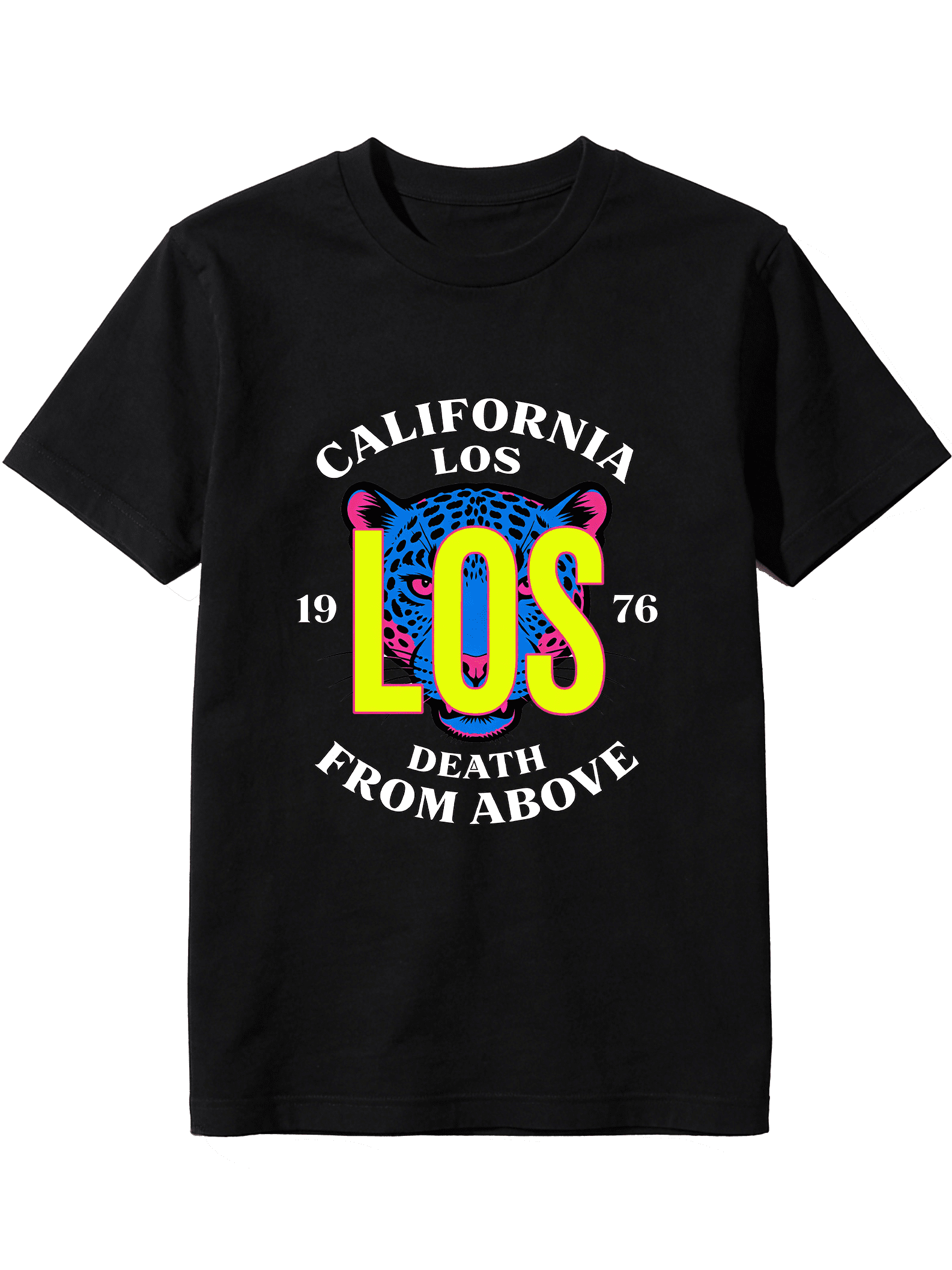California Los Angeles Death From Above T-Shirt, Retro Leopard Graphic ...