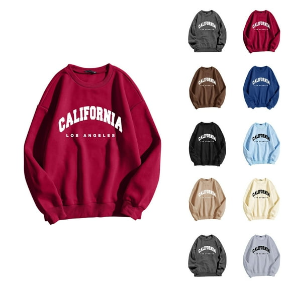 California Los Angeles Women Sweatshirt 2026 Fall Winter Trendy Long ...