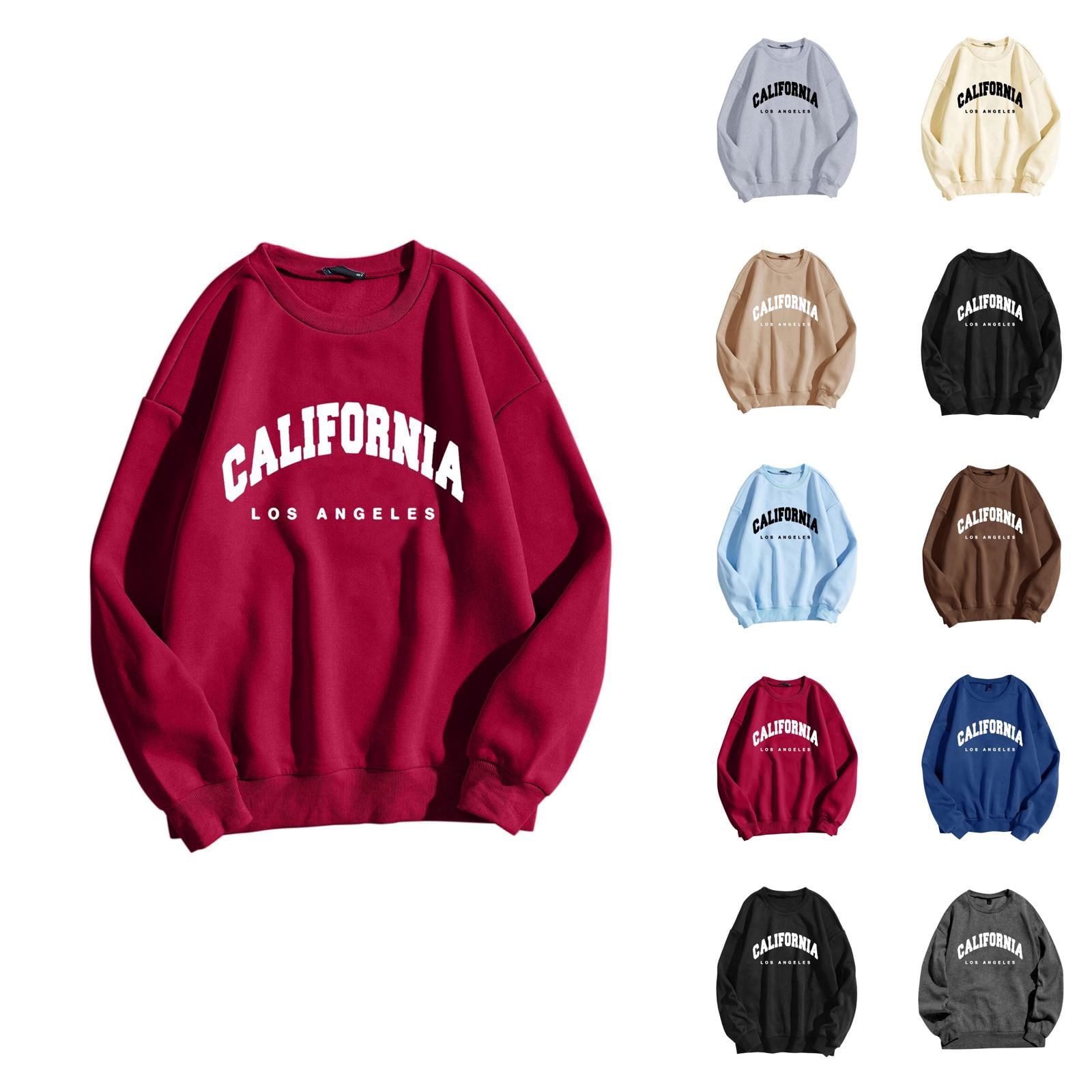 California Los Angeles Womens Sweatshirts 2026 Fall Winter Fashion Long ...