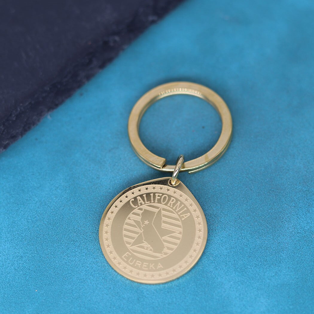 California Map Stainless Steel Keychain Florida New York Texas CA ...