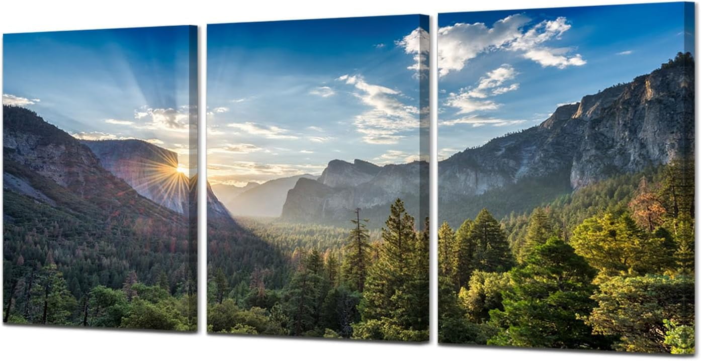 California National Park Wall Art Valley View Natural Landscape Picture ...