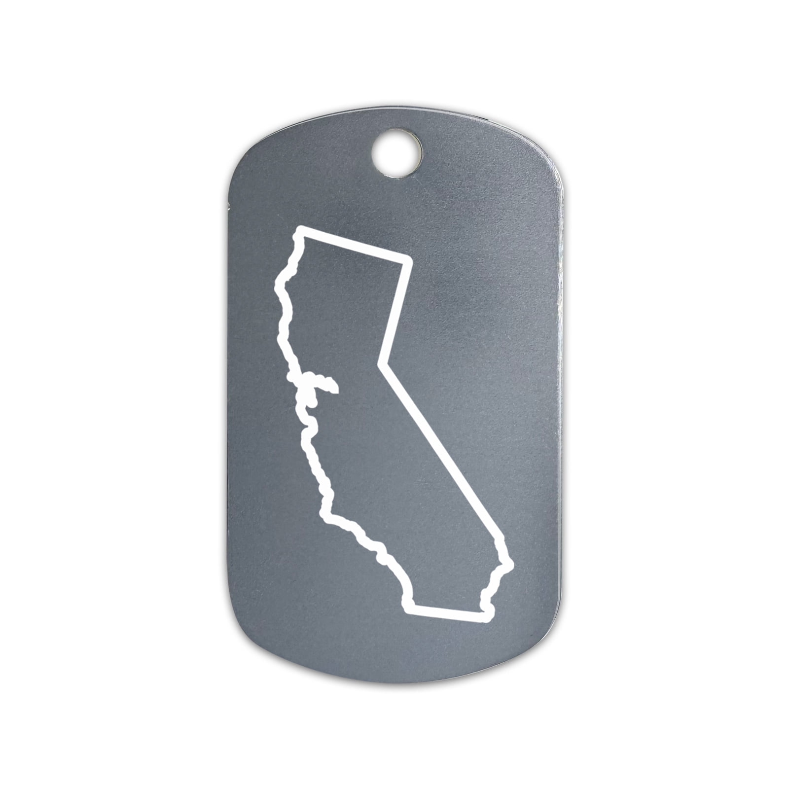 California Outline GI Dog Tag Aluminum Keychain ca - Silver - Walmart.com