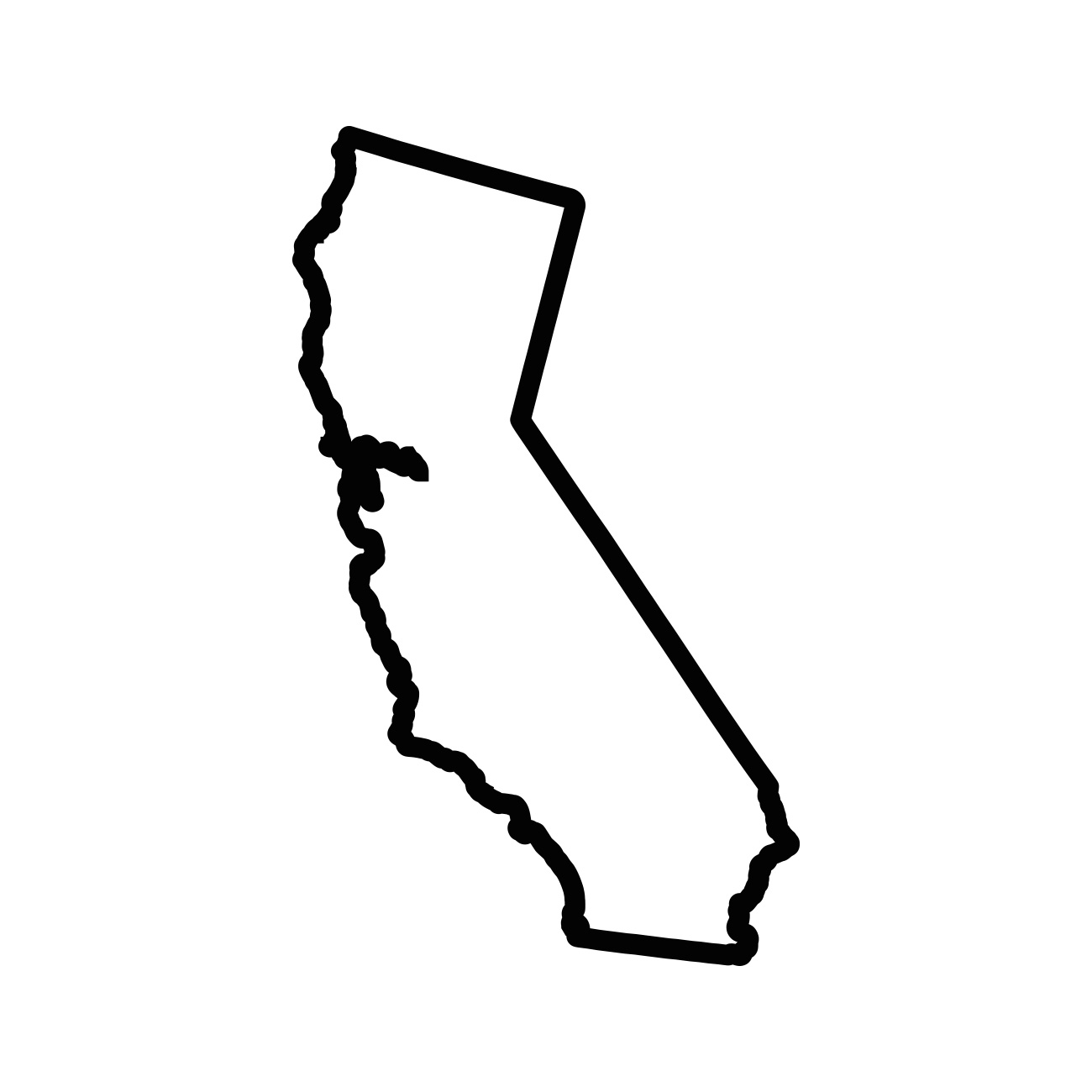 California Outline Sticker Decal Die Cut - Self Adhesive Vinyl ...