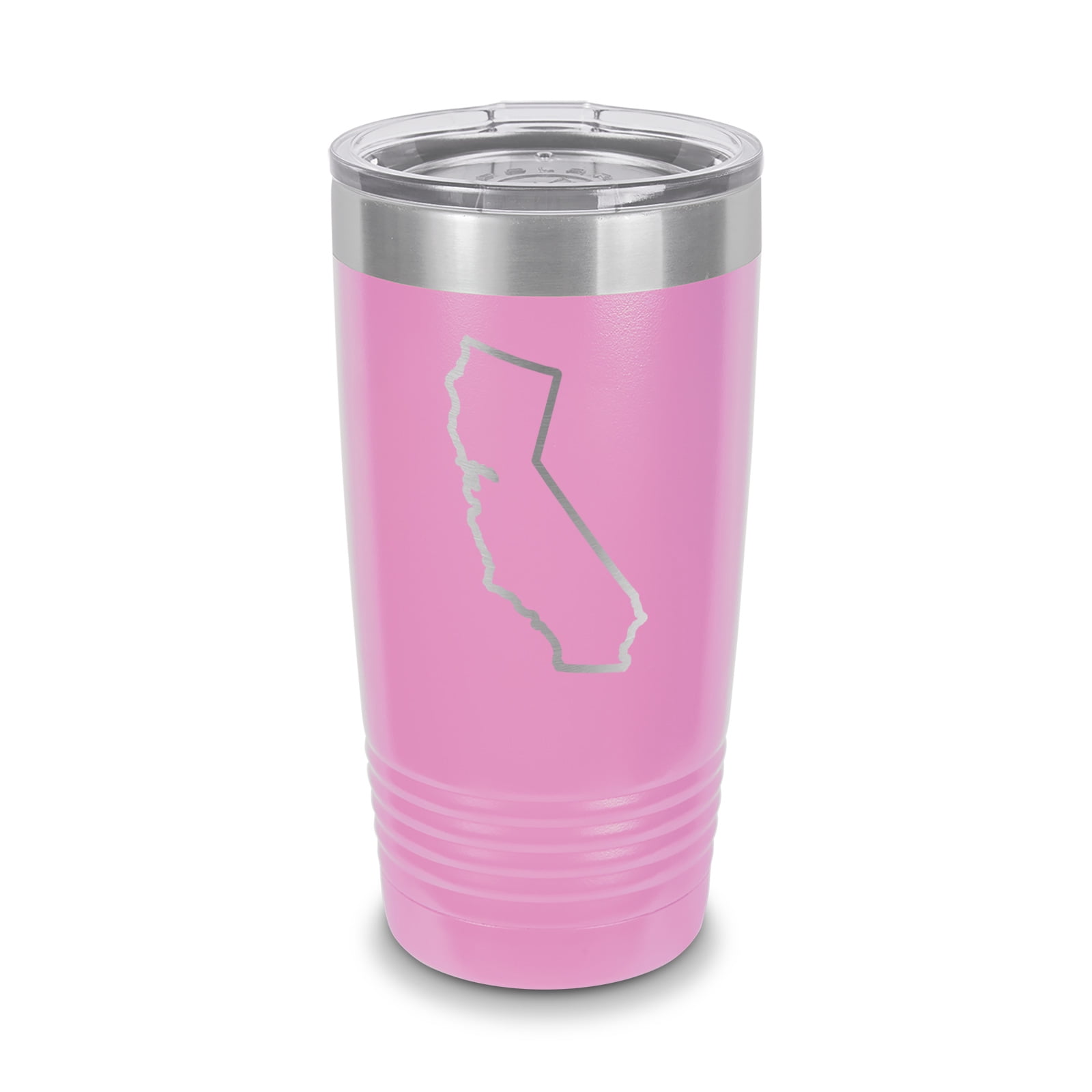 California Outline Tumbler 20 oz - Laser Engraved w/ Clear Lid ...