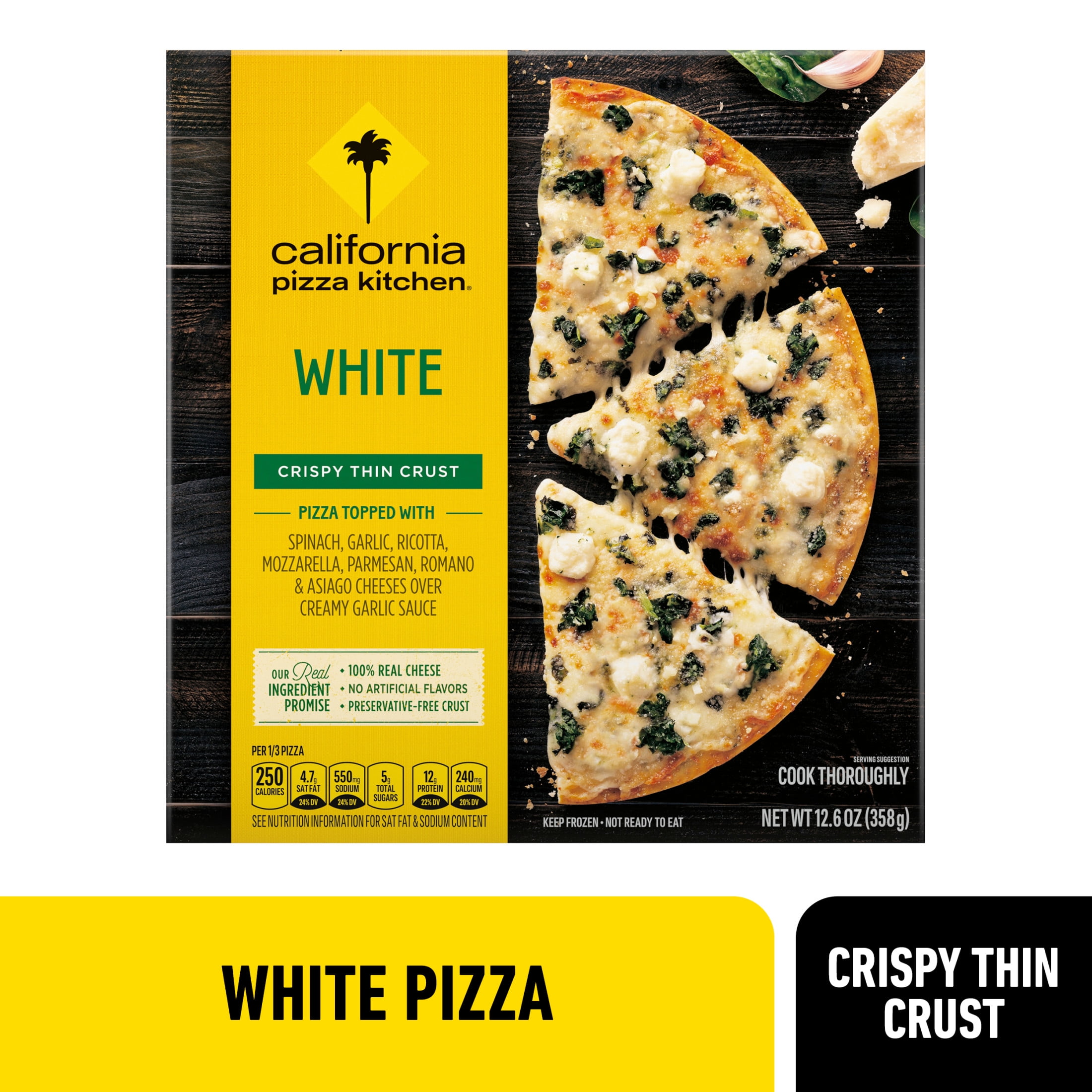 California Pizza Kitchen White Cheese Frozen Pizza with Crispy Thin ...