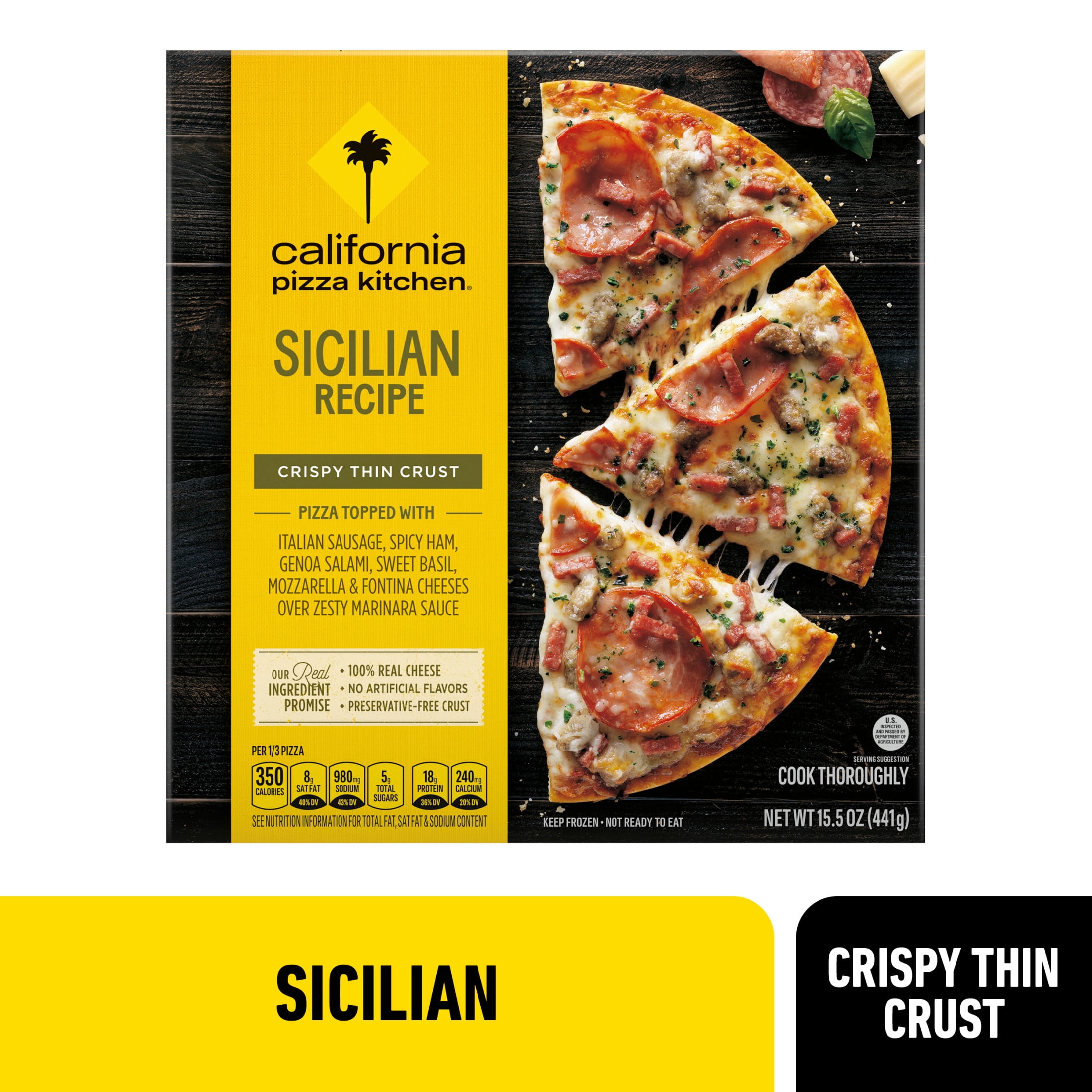 California Pizza Kitchen Sicilian Thin Crust Pizza with Marinara Sauce ...