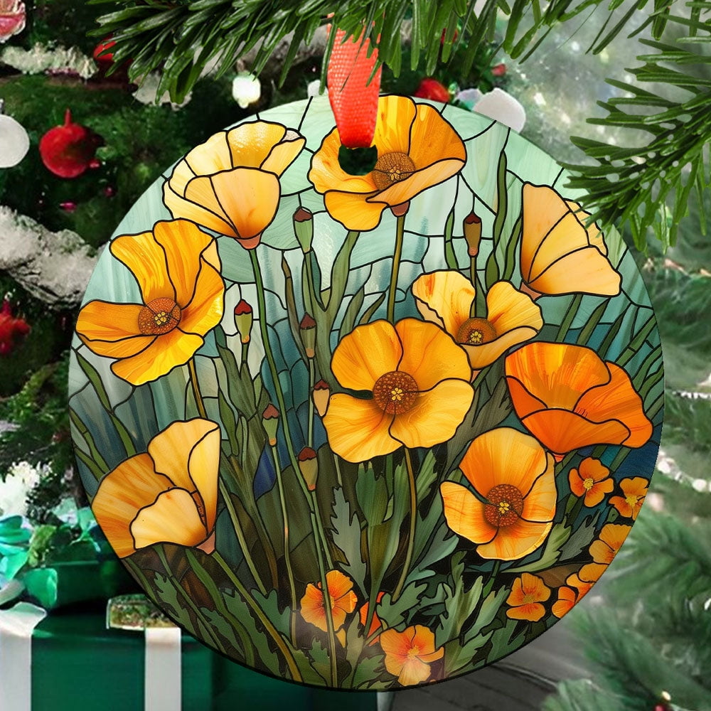 California Poppies: Ornament Style Wall or Window Hanging, 2025 ...
