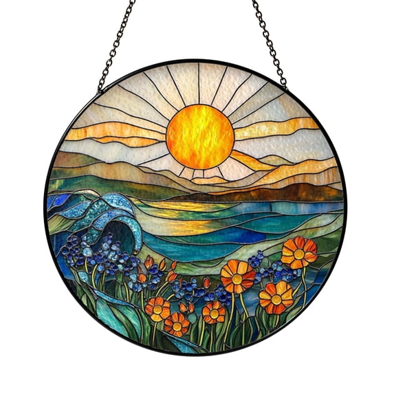 California Poppy Acrylic Suncatcher Window Hanging, Orange Floral Art ...
