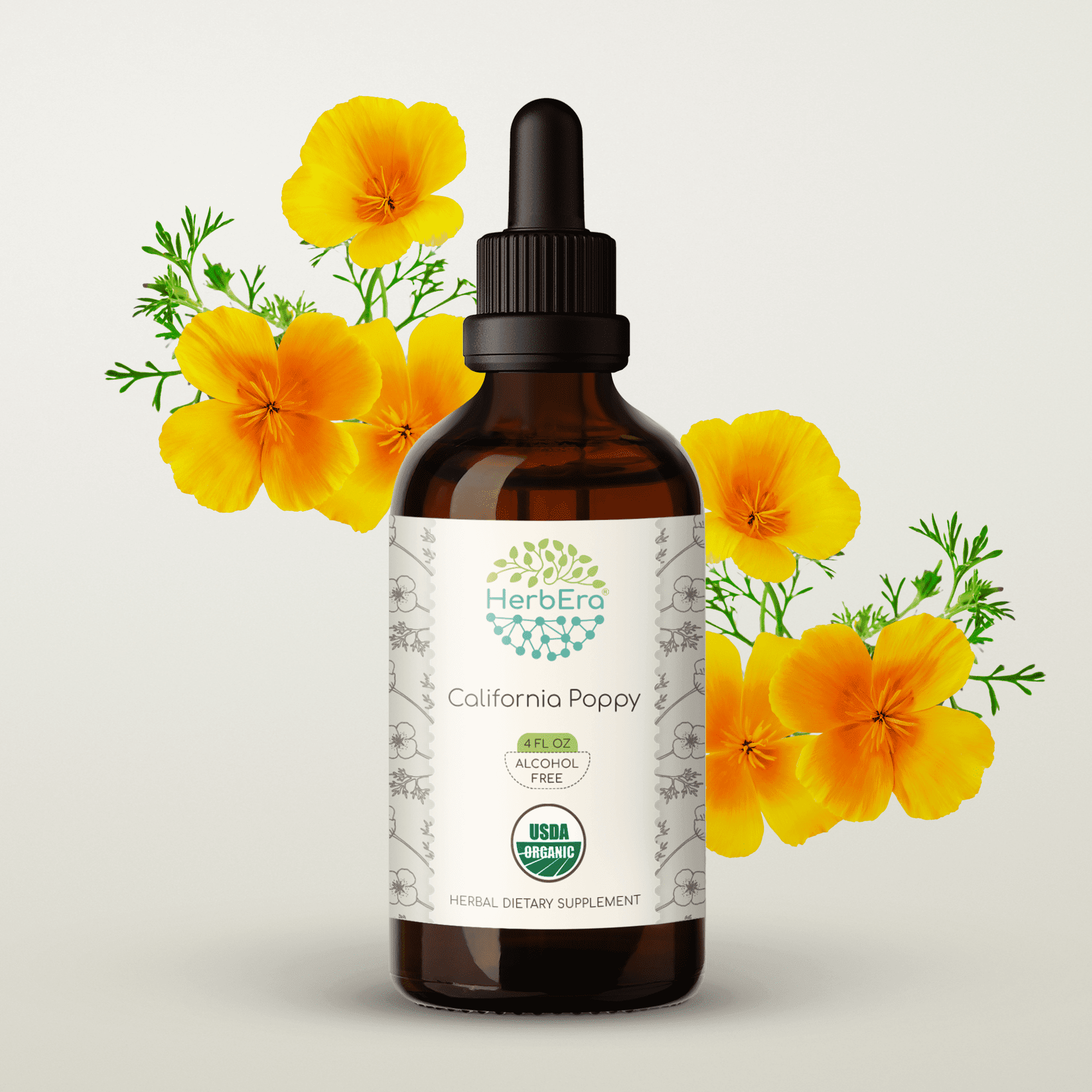 HerbEra California Poppy Tincture, Organic Herbal Dietary Supplement ...