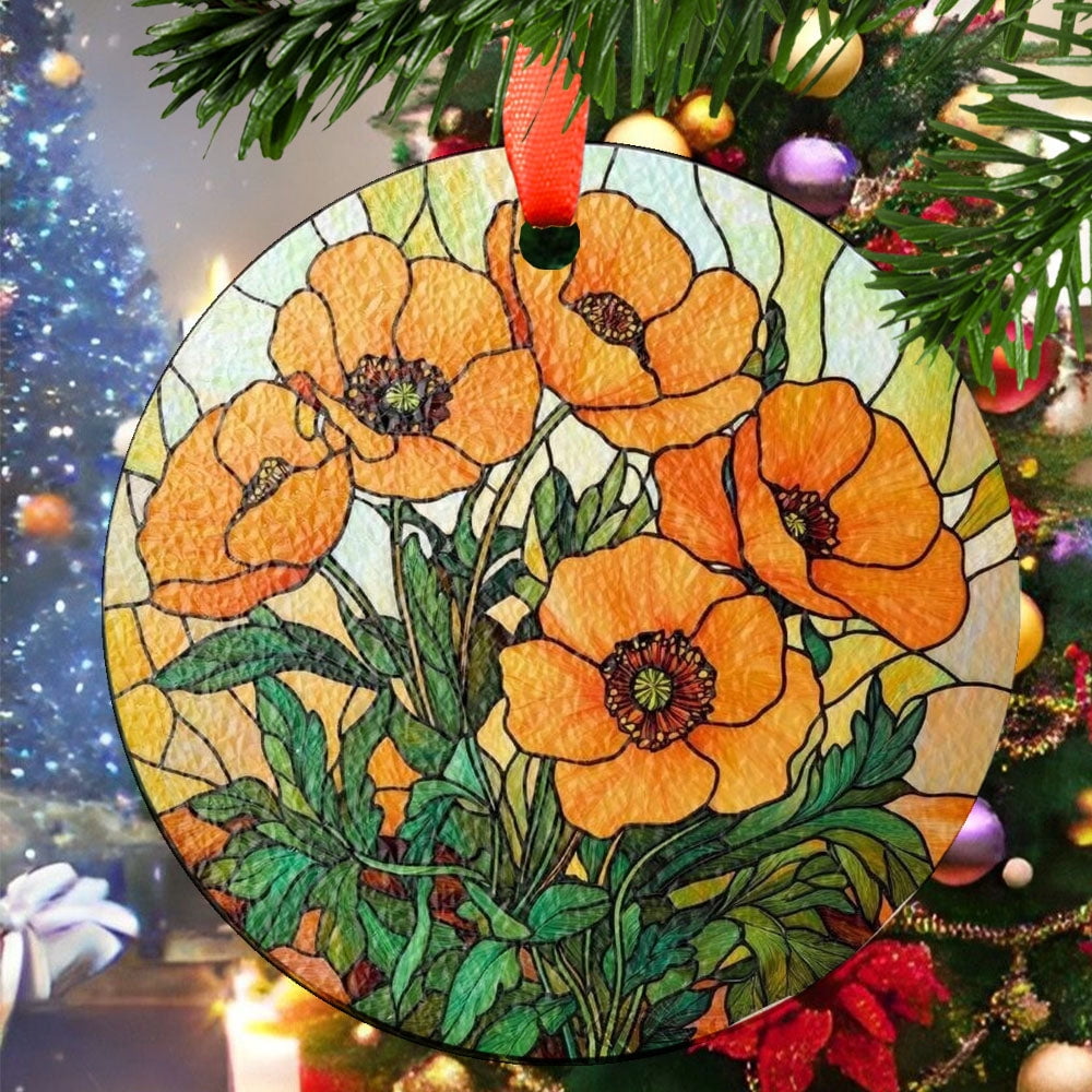 California Poppy California Christmas Ornament, Ceramic/Acrylic ...