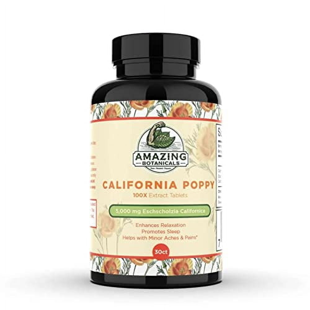 California Poppy – Eschscholzia Californica – 50mg 100X Extract Tablets ...