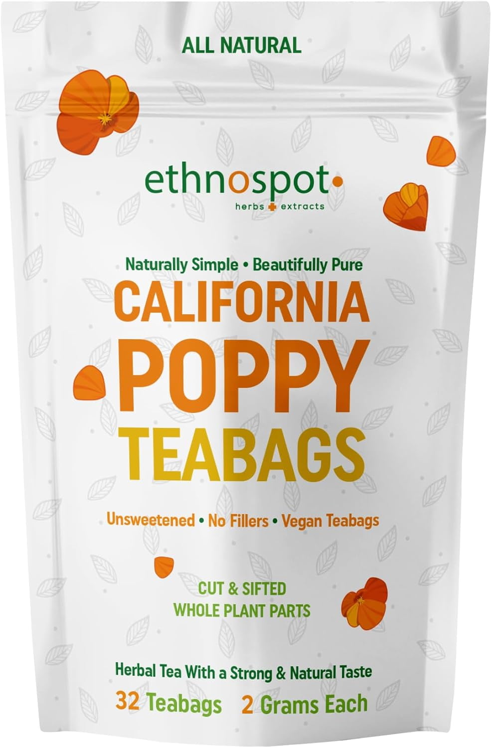 Organic California Poppy Tea - Herbal Relaxation & Stress Relief - 48 ...