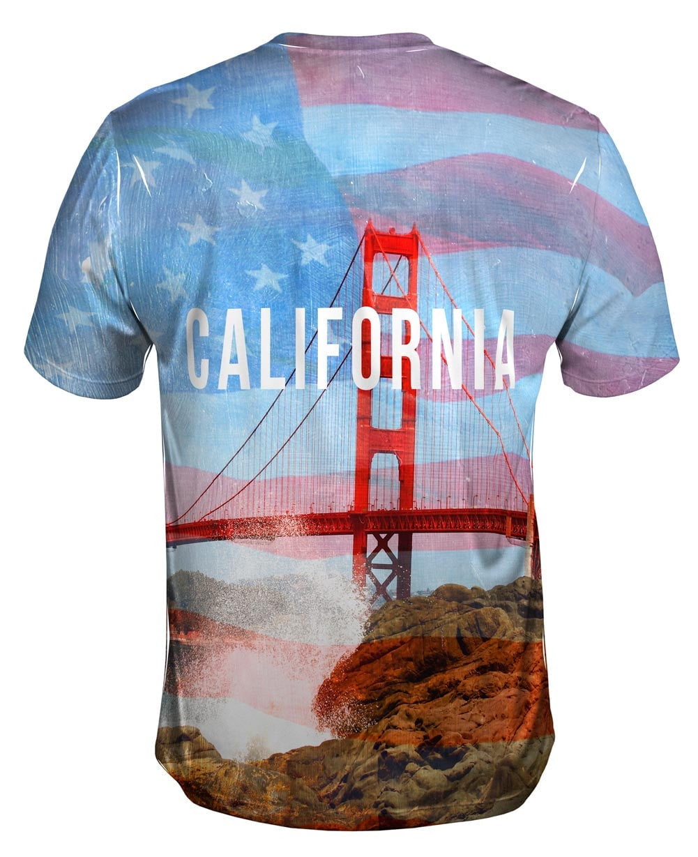 California Pride Golden Gate Bridge Mens T-Shirt All Over Print ...