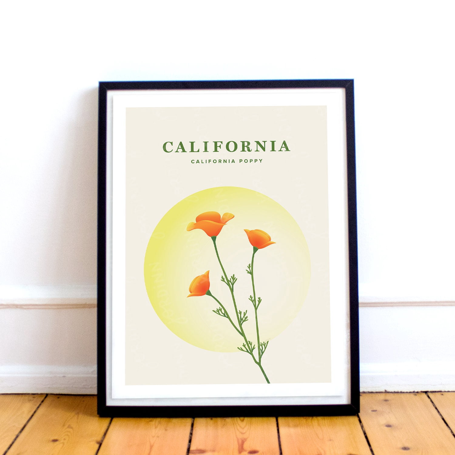 California Print – State Flower Poster, Flower Illustration, Poppy Art ...