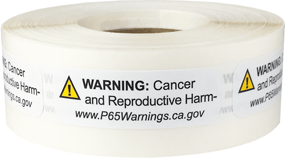 California Proposition 65 Cancer and Reproductive Harm Warning Labels ...