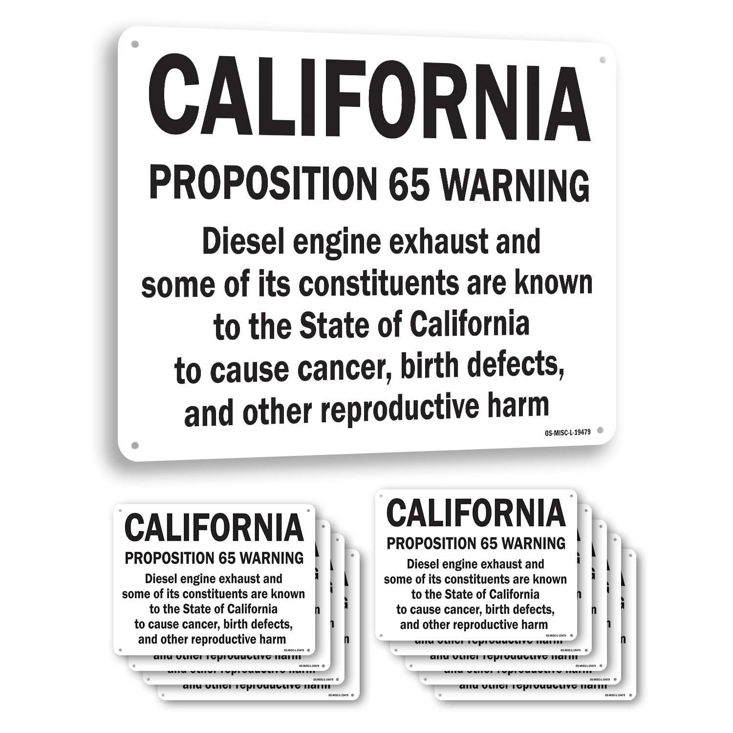 California Proposition 65 Warning Aluminum OSHA Aluminum Sign 18 Inch x ...