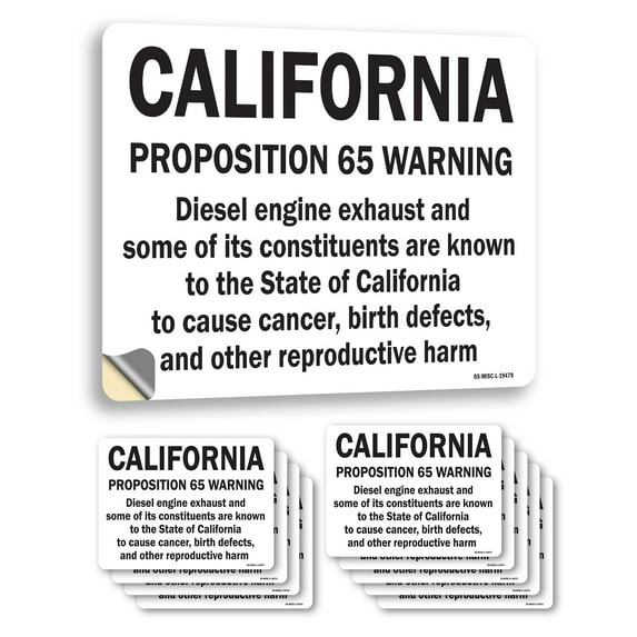 California Proposition 65 Warning Decal OSHA Vinyl Decal Label 7 Inch x ...