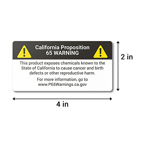 California Proposition 65 Warning Labels (4 x 2 inch / 600 Labels, 2 ...