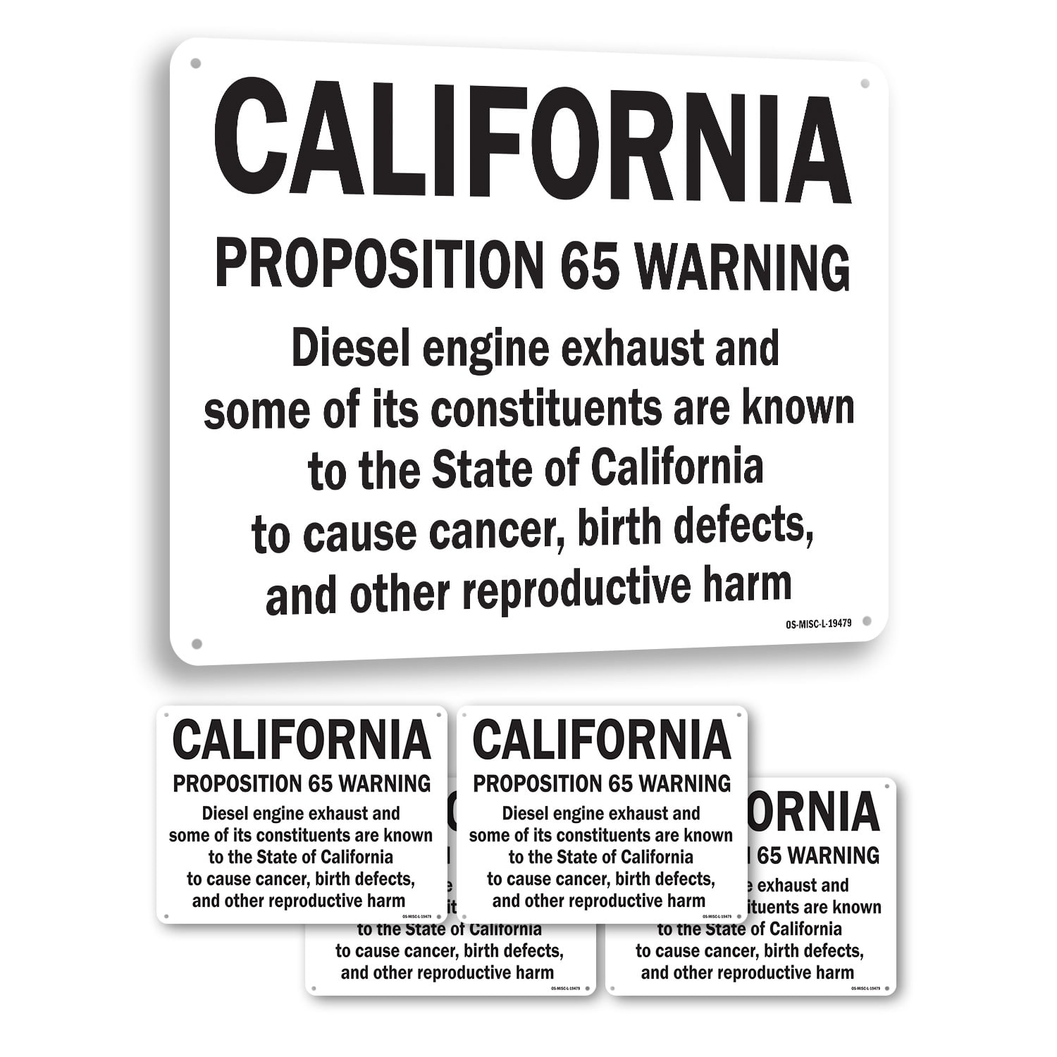 California Proposition 65 Warning OSHA Rigid Plastic Sign 18 Inch x 12 ...