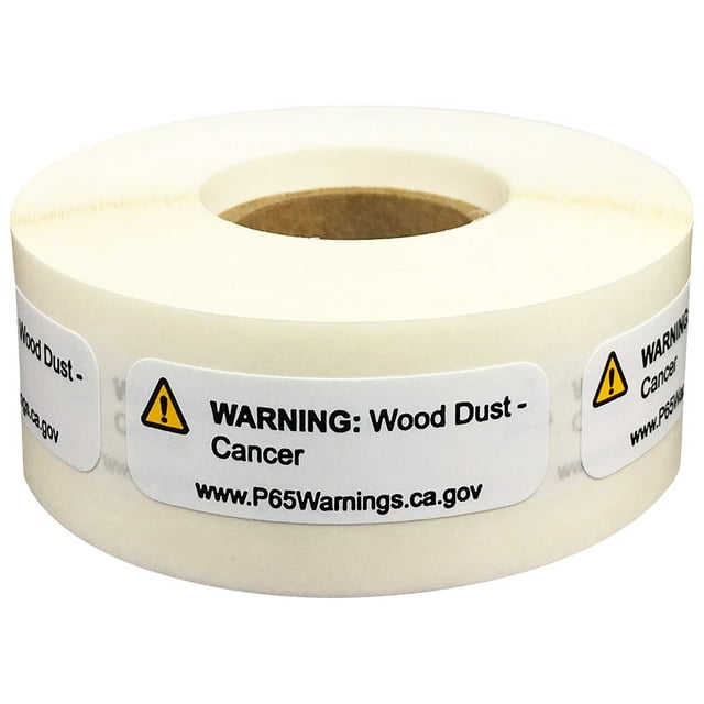 California Proposition 65 Wood Dust Warning Labels Short Form .5 x 1.5 ...