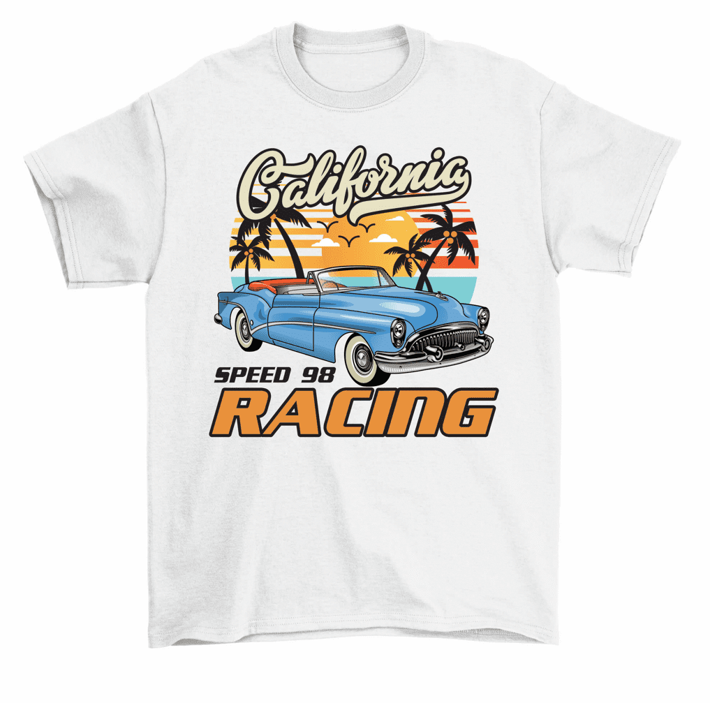 California Racing Classic Car Convertible T-Shirt Men Women - Walmart.com