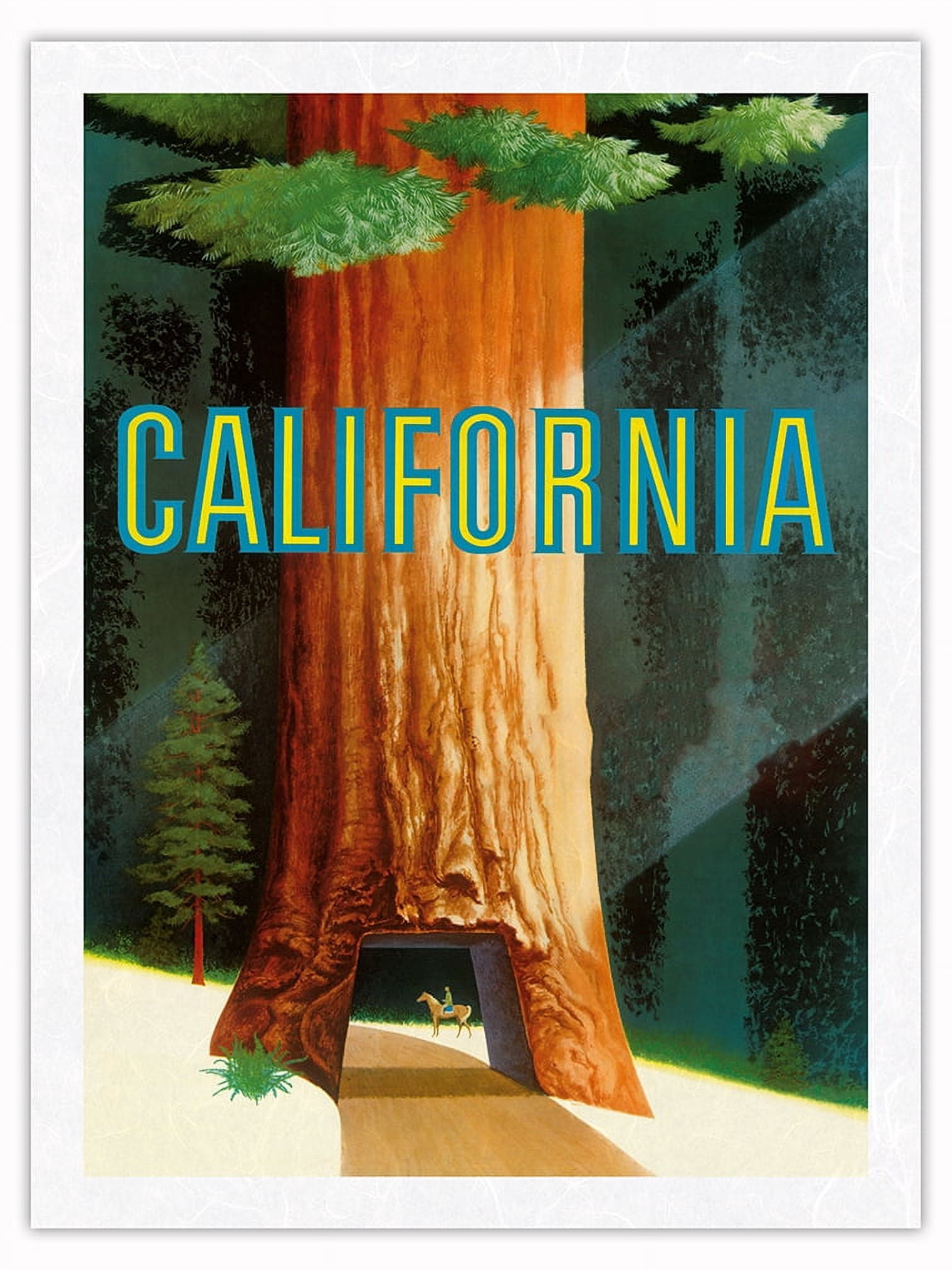California Redwoods - Vintage Travel Poster by David Klein c.1950s ...