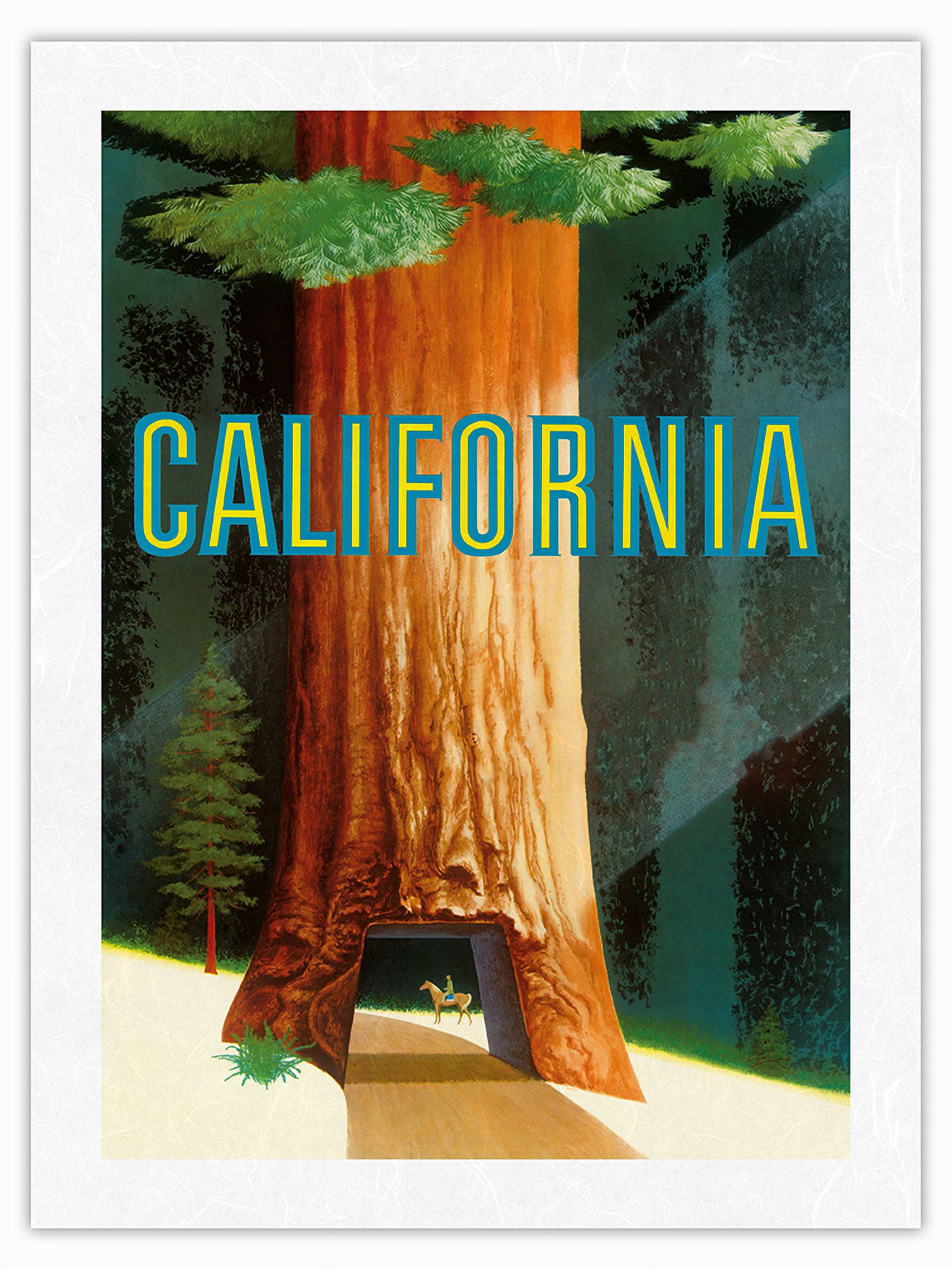 California Redwoods - Vintage Travel Poster by David Klein c.1950s ...