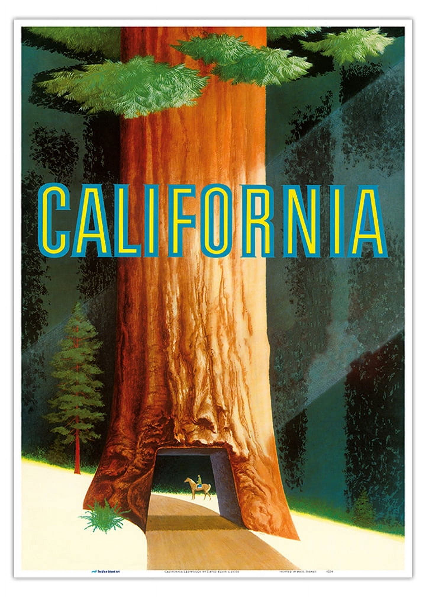 California Redwoods - Vintage Travel Poster by David Klein c.1950s ...
