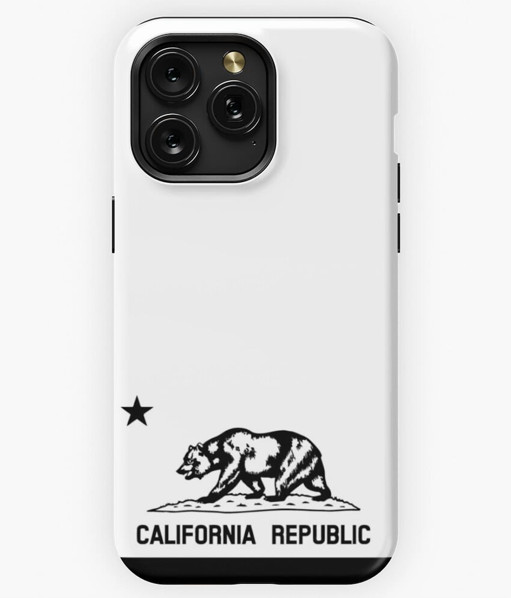 California Republic Black and White Bear Flag Graphic A778 Phone Case ...
