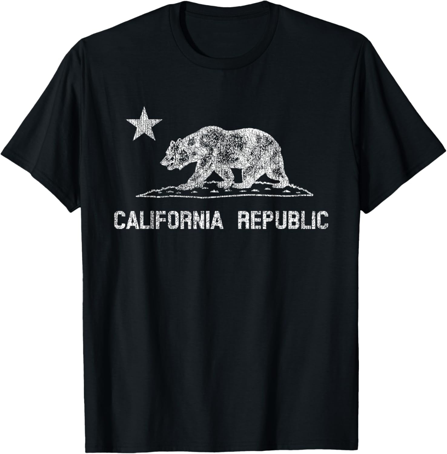 California Republic Flag Distressed Bear T-Shirt100% cotton - Walmart.com