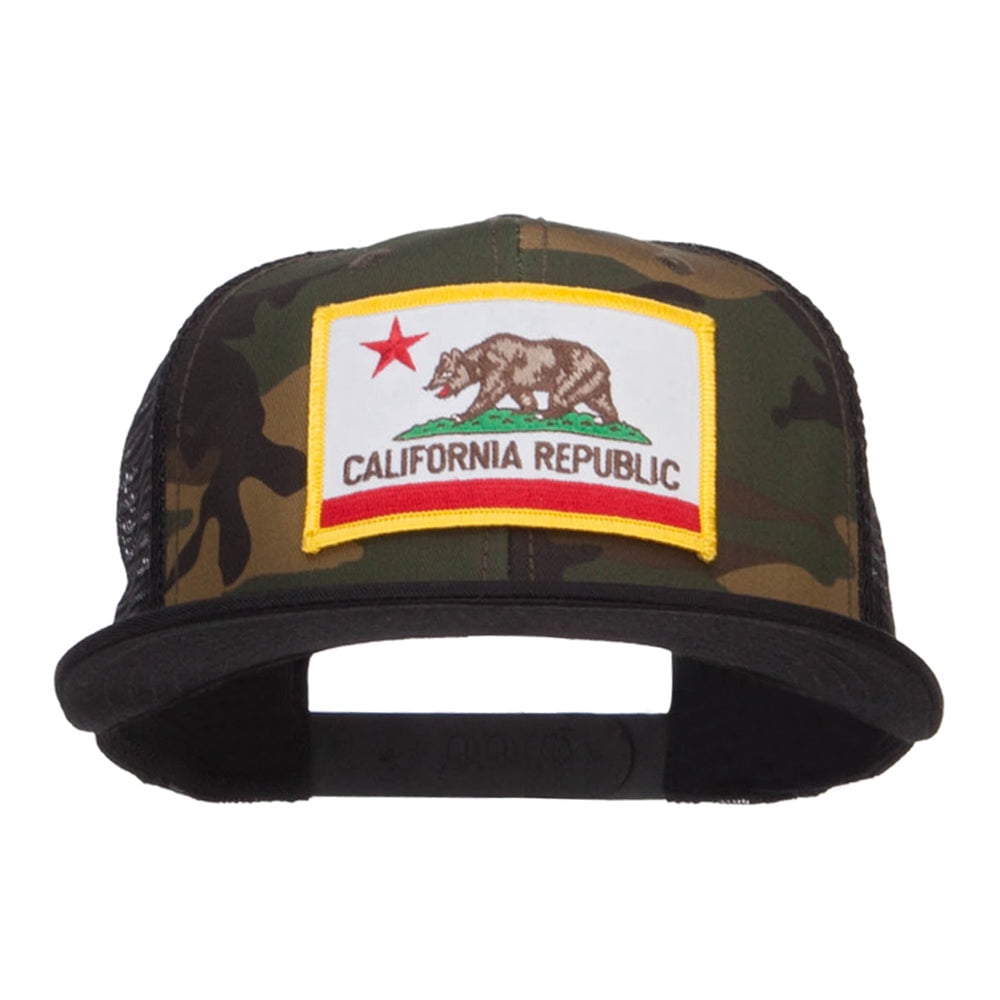 California Republic Patched Camo Mesh Snapback - Black Camo OSFM ...