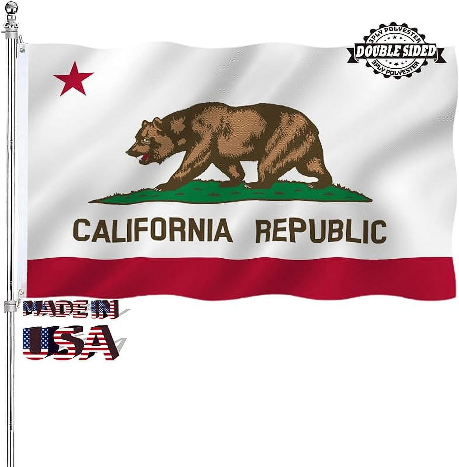 California Republic State Flag 3x5 Outdoor Double Sided California Bear ...