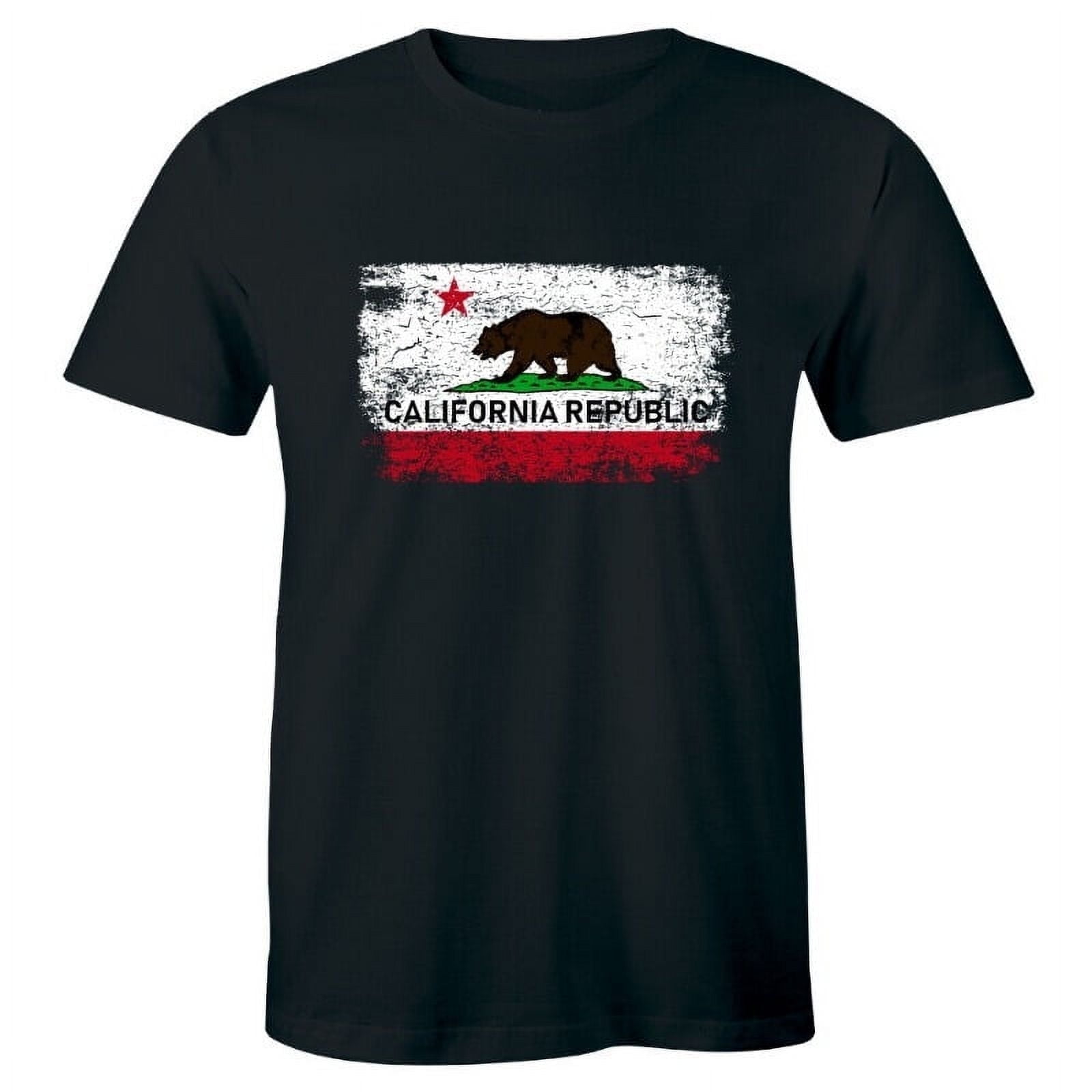 California Republic T-Shirt Cali State Bear Flag Star Retro Vintage ...