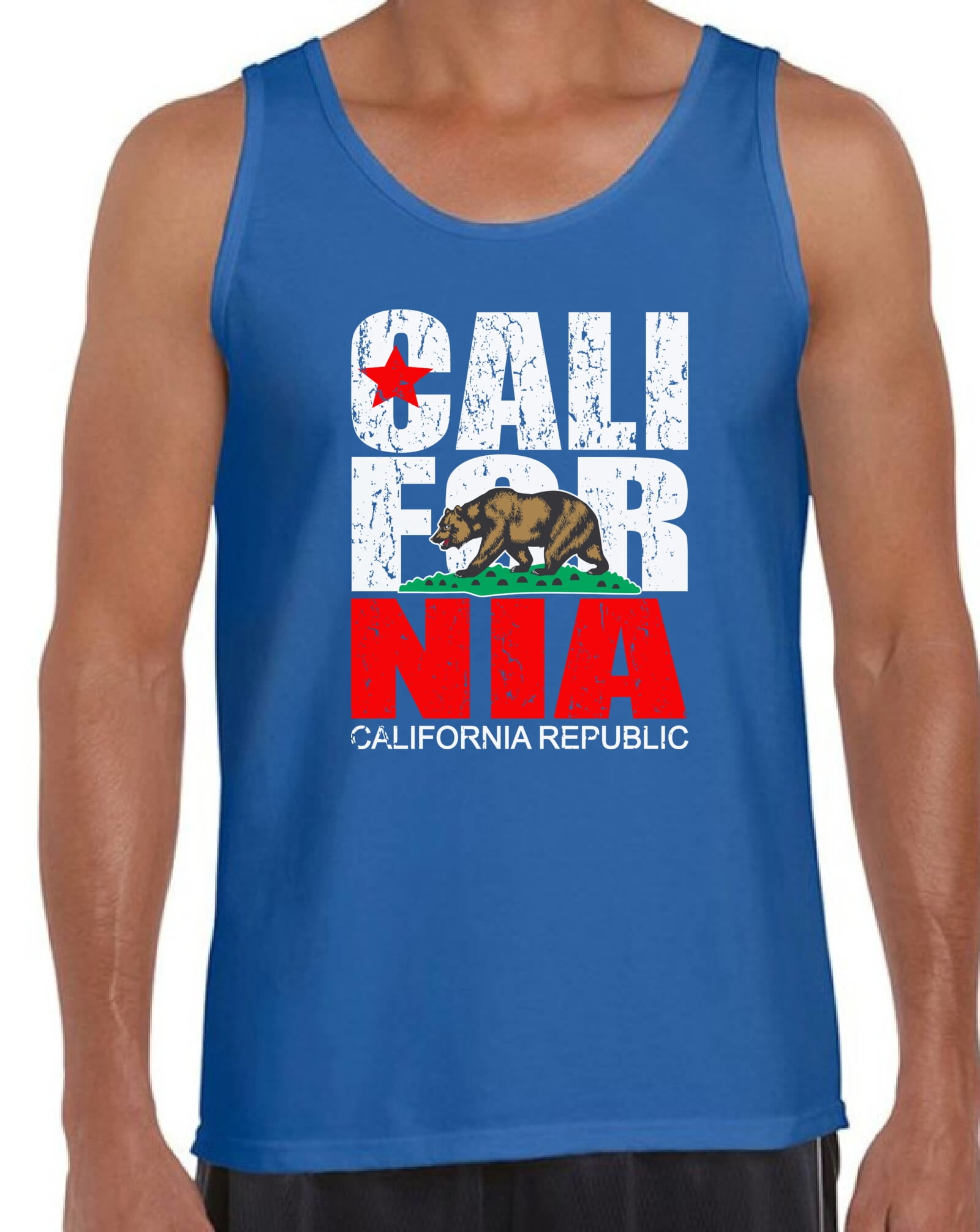 California Republic USA State Tank Top for Men - S M L XL 2XL ...