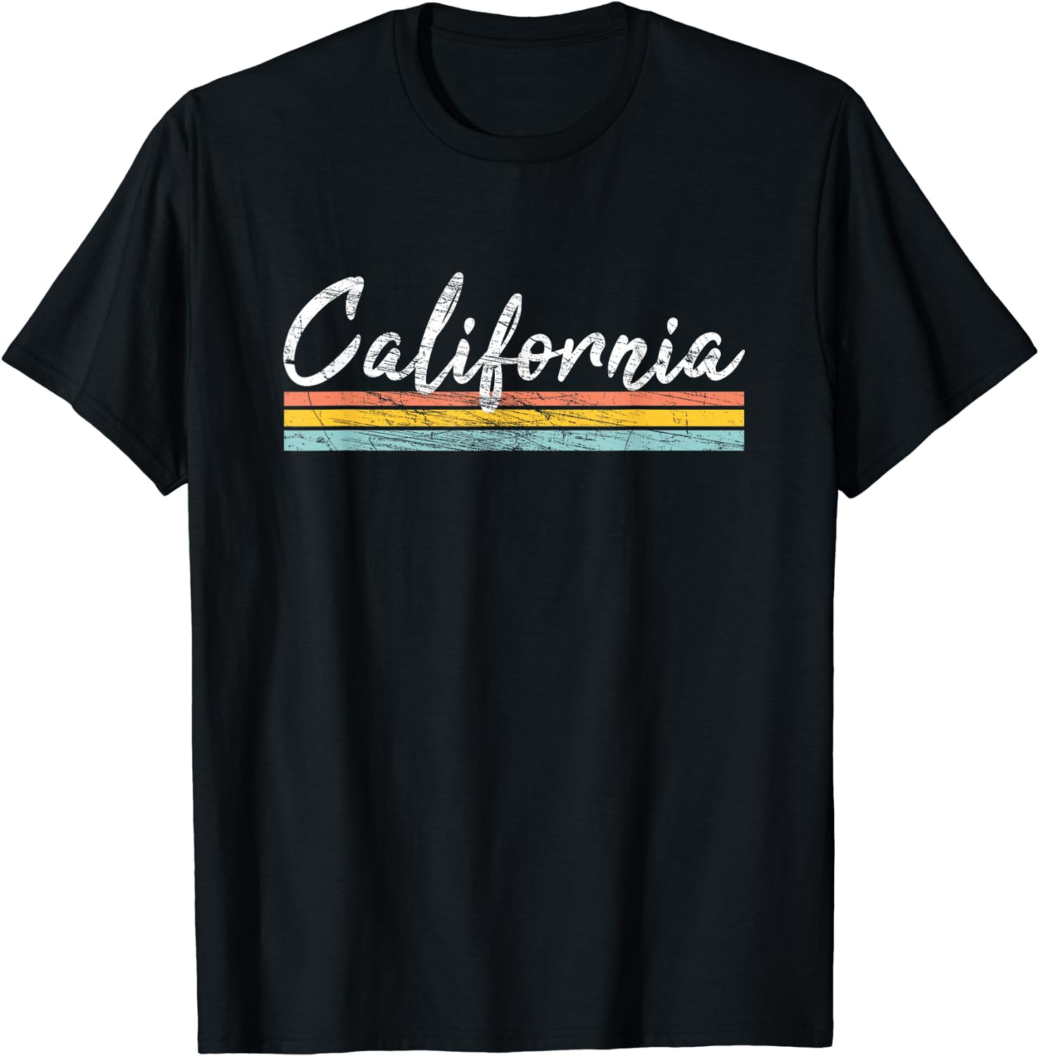 California Republic - Vintage Distressed Design - Classic T-Shirt Black ...
