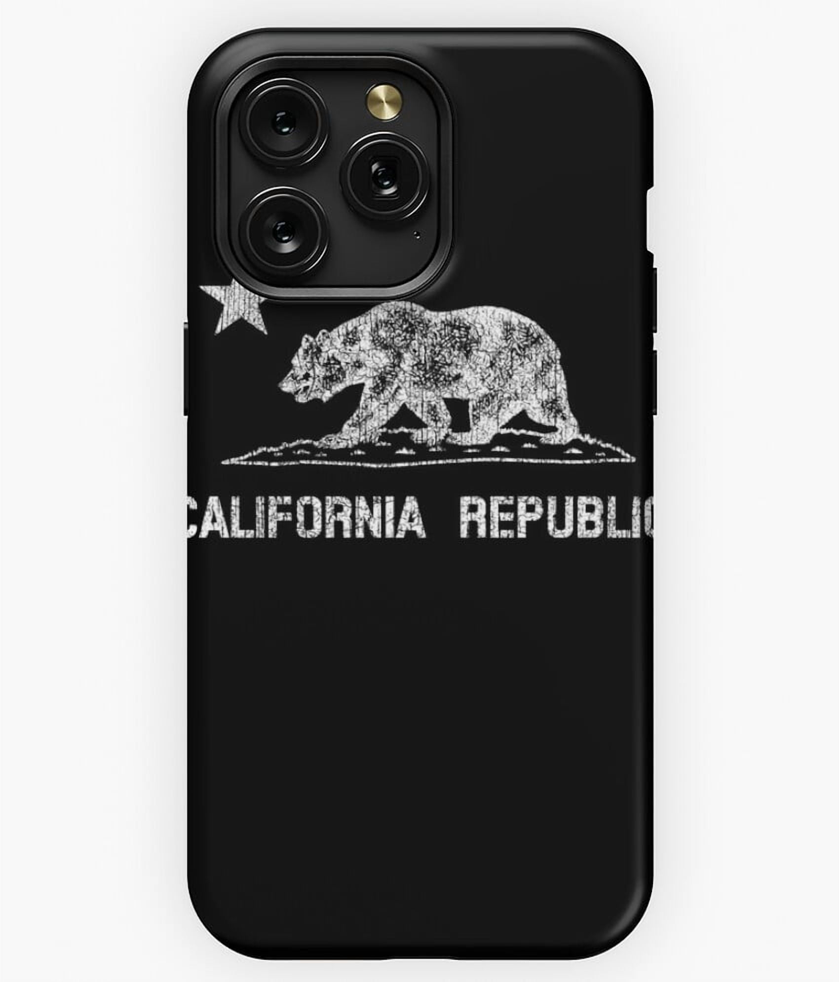 California Republic White Distressed Bear State Flag A764 Phone Case ...