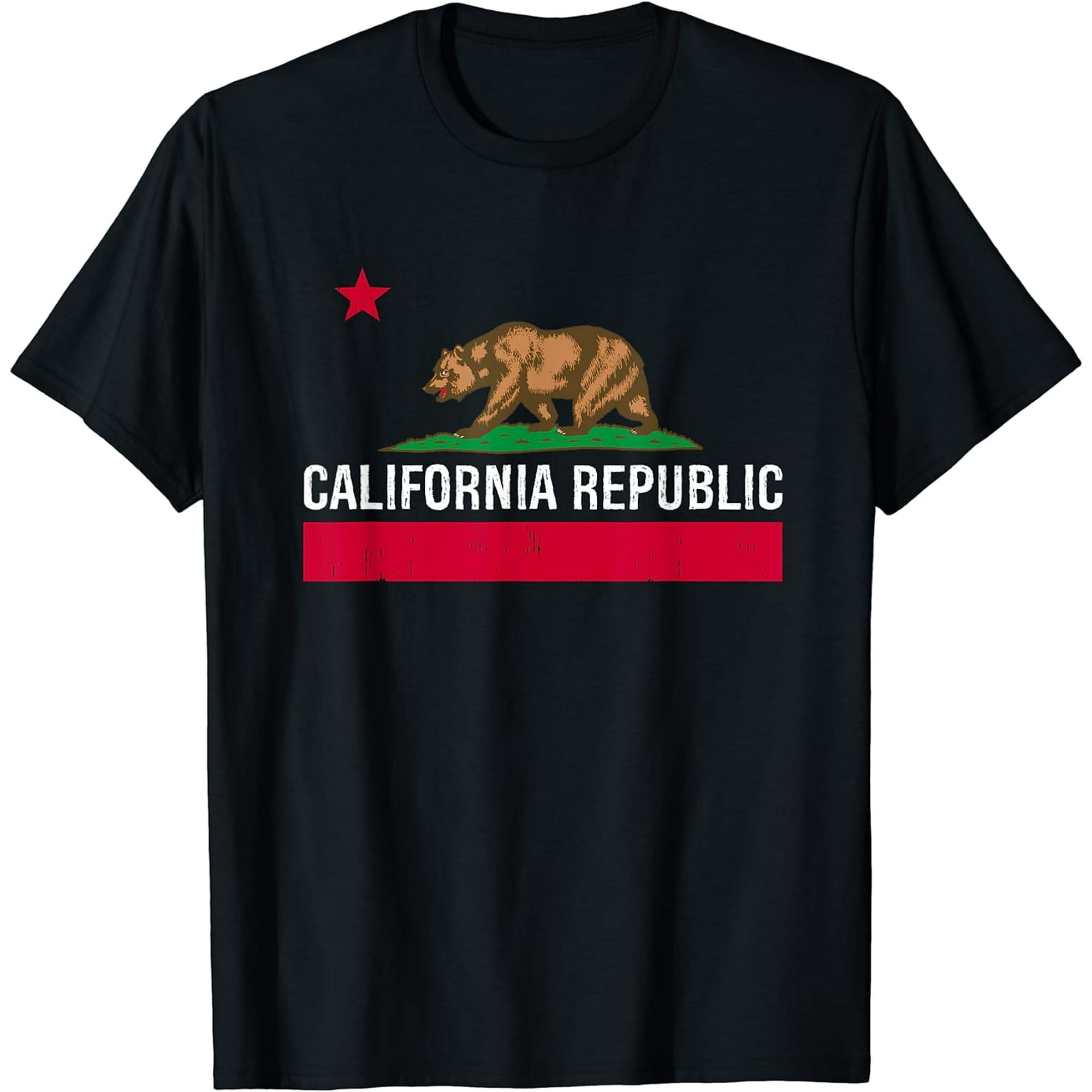 California Republic state flag pure cotton T-Shirt - Walmart.com